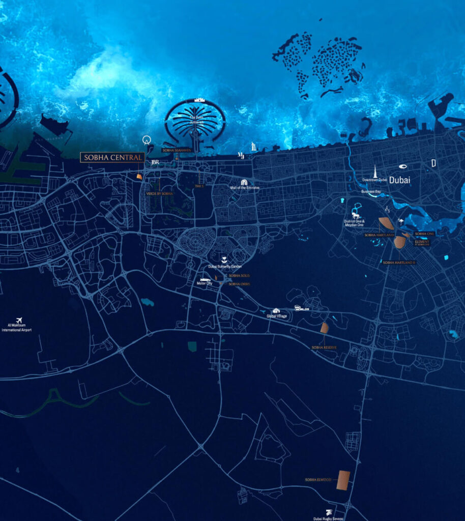 Sobha Central Location | Sheikh Zayed Road | Dubai - Sobha Central